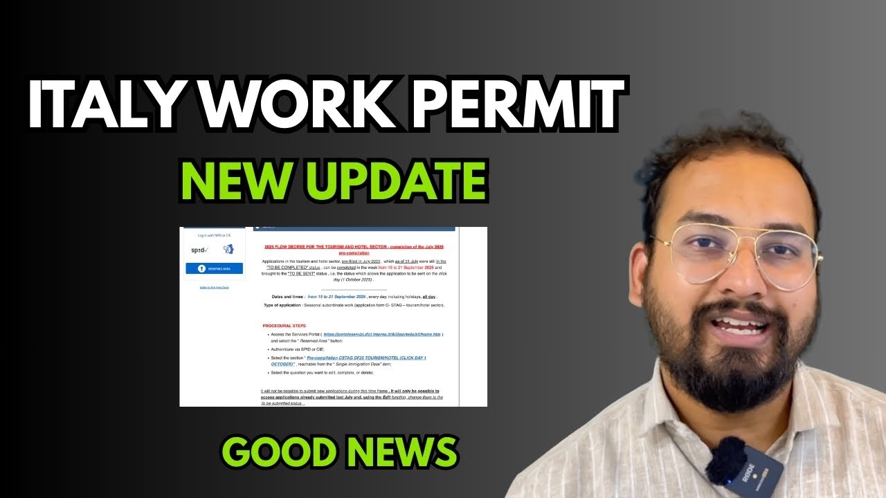 New Italy Work Permit Update 2025 || Decreto Flussi 2025 || 18/09/25 ...