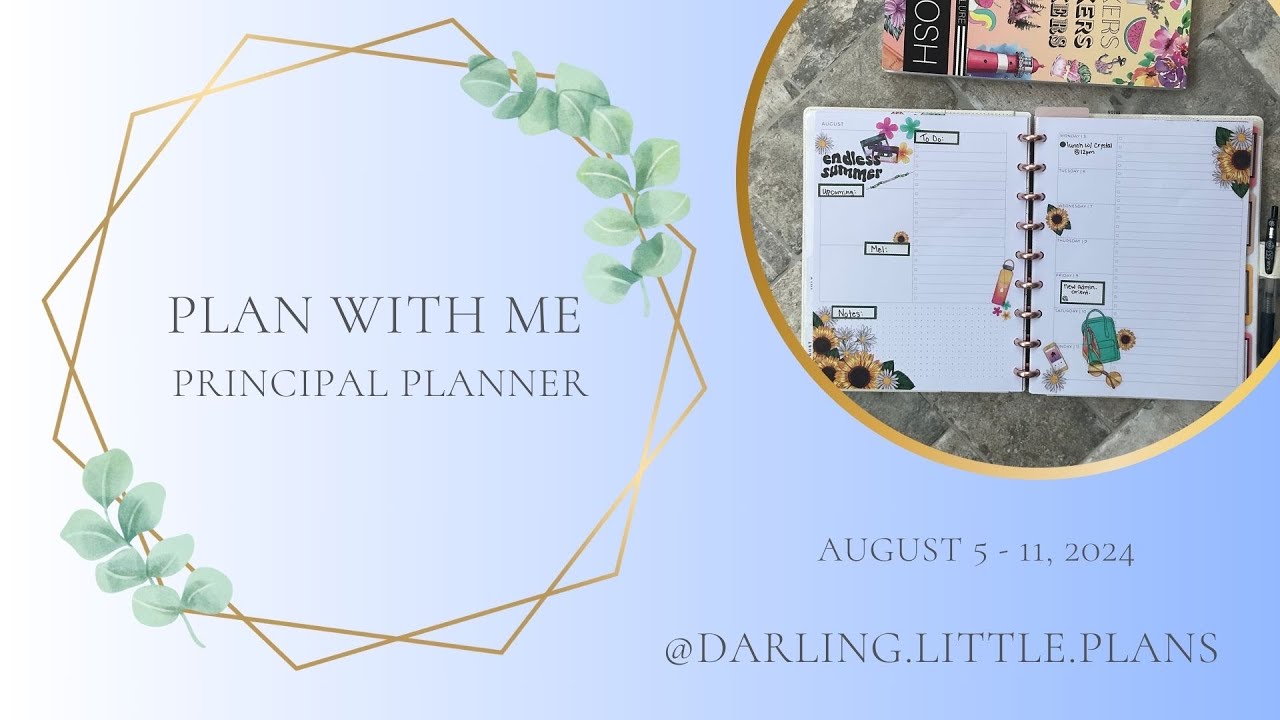 Plan with Me | Principal Planner | Live Love Posh Florals and Weekly Overview Layout - YouTube