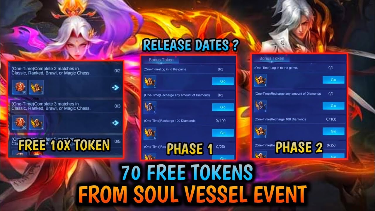 SOUL VESSEL EVENT 70 FREE TOKENS PHASE 1 AND PHASE 2 RELEASE DATES IN ...