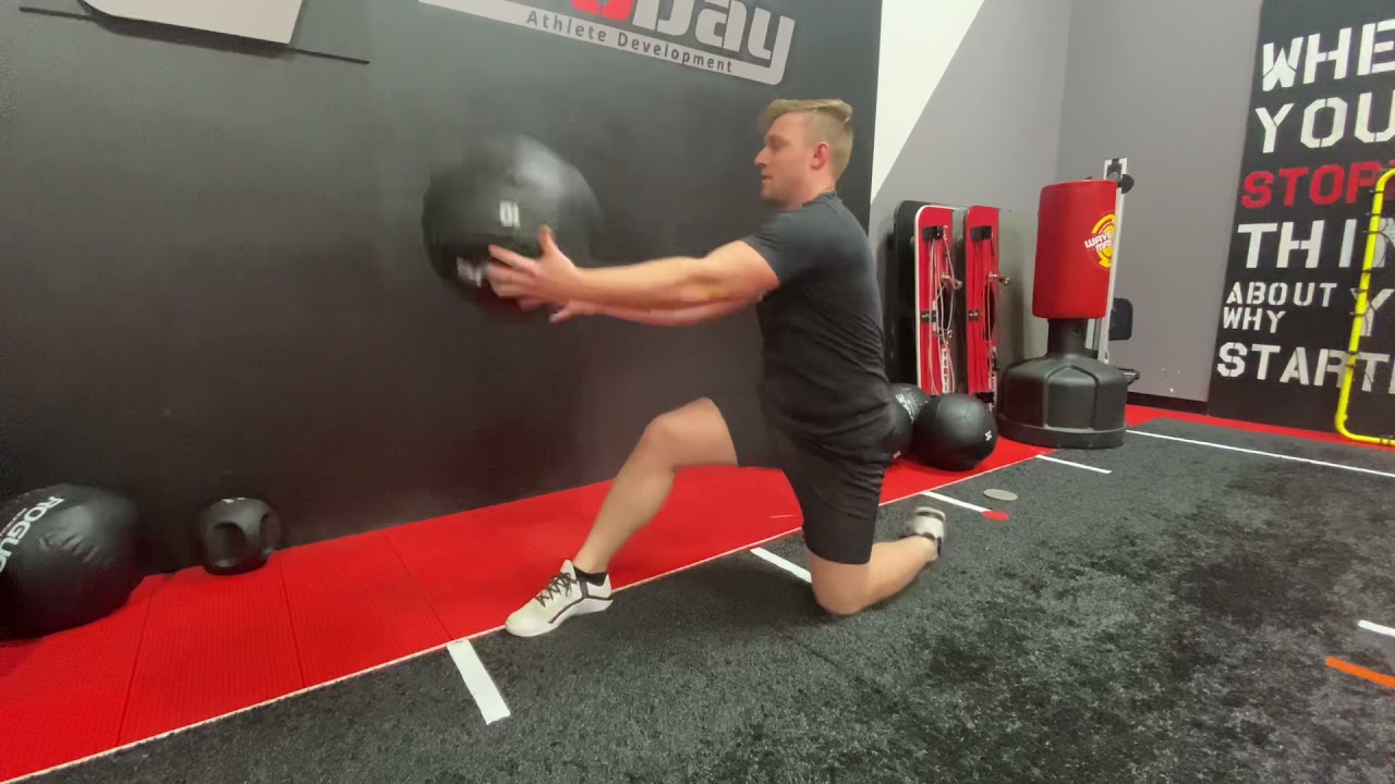 Medicine Ball Kneeling Lateral Wall Slam | Improve Vertical Jump ...