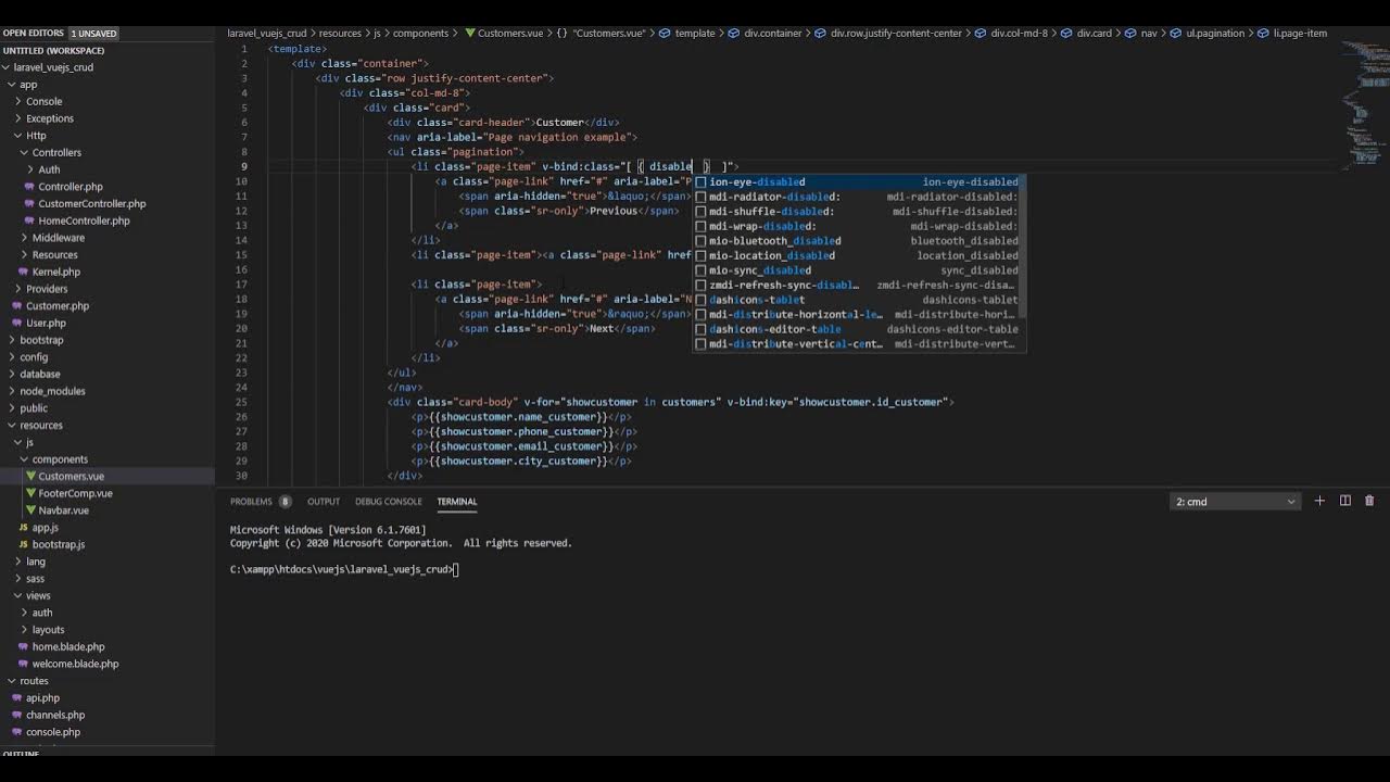 Laravel + Vuejs - Vuejs Pagination API data - YouTube