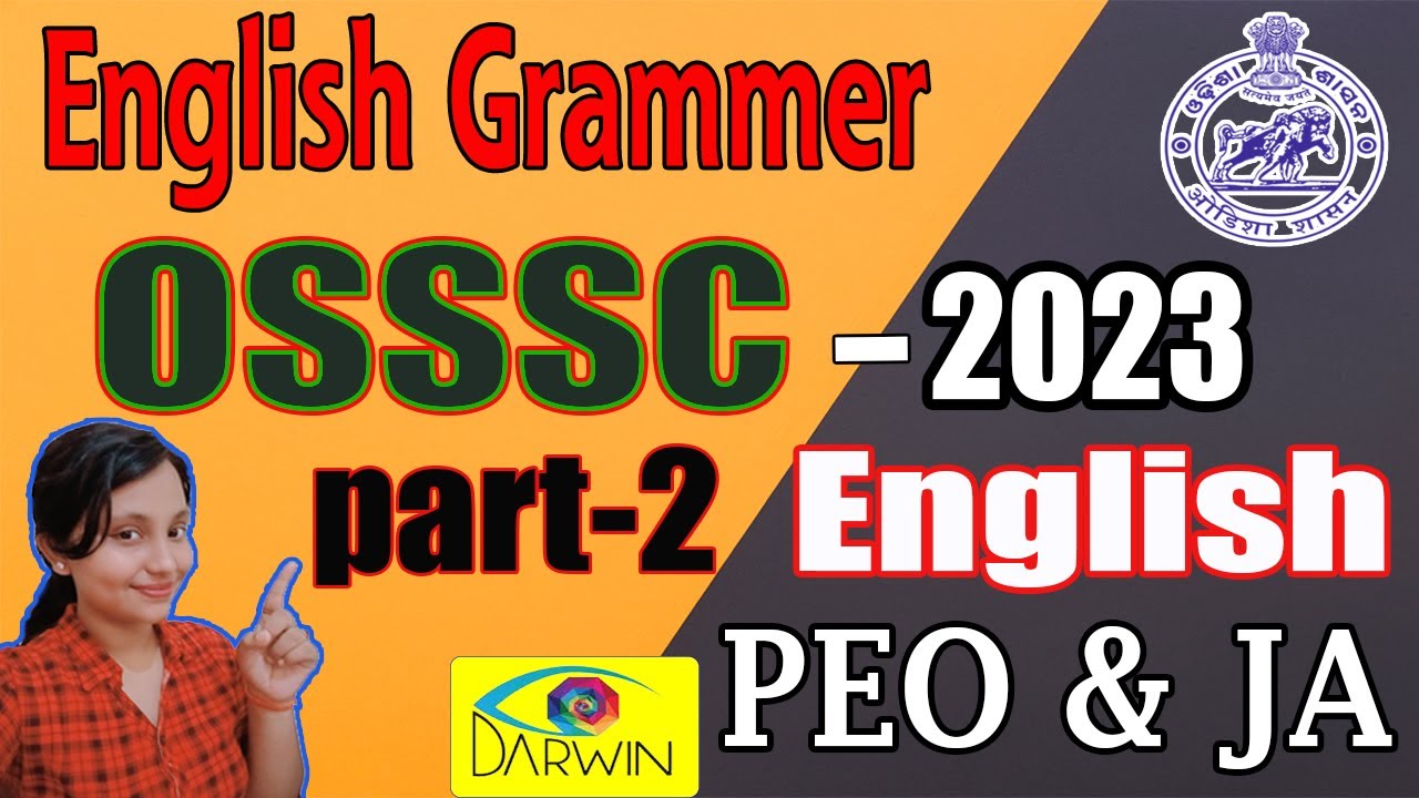 English for peo & ja osssc 2023 || DARWIN CLASSES || Soumya mam - YouTube