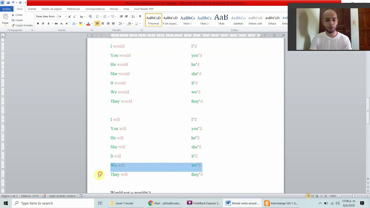 Modal verbs would and will for requests - YouTube