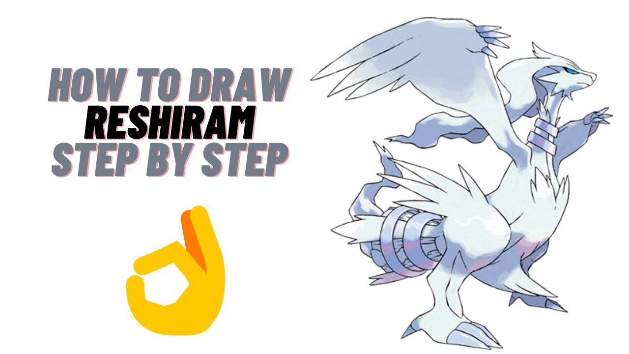 How to draw Reshiram pokemon step by step. Very easy. Only for you ...