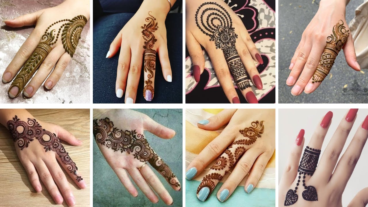 one finger mehndi design ||simple and easy finger mehndi designs ...