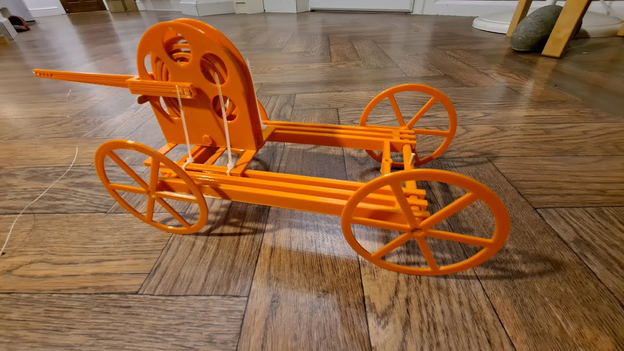 PLA Spring Powered Car mousetrap style PART 2 - YouTube