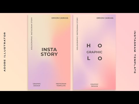 create minimalist holographic instagram story template | adobe illustrator tutorial