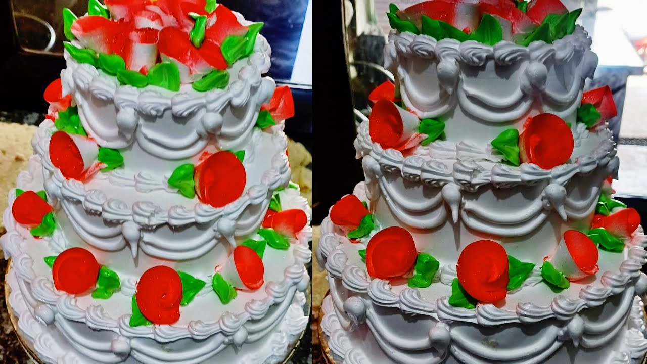 new cake design idea 4 pound m 3 flor ckar design #cakedecoration # ...