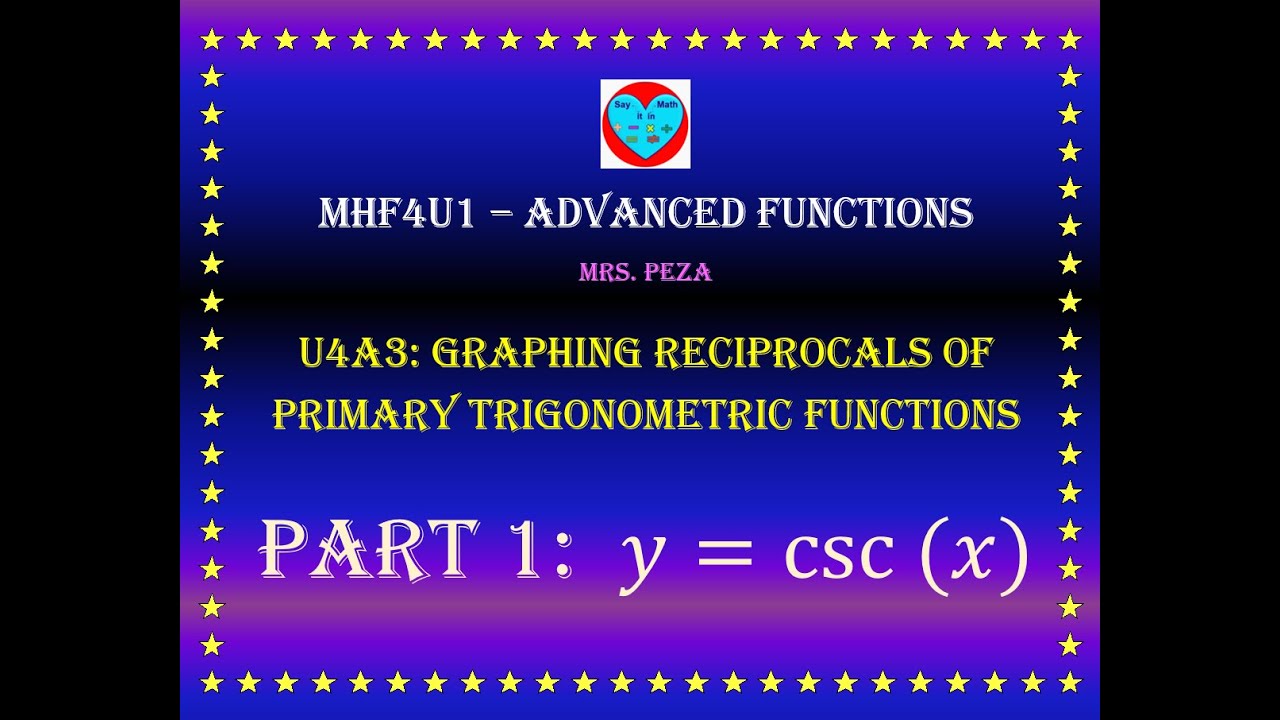 U4A3-PART 2: The graph of the reciprocal of sin, y=csc(x) - YouTube