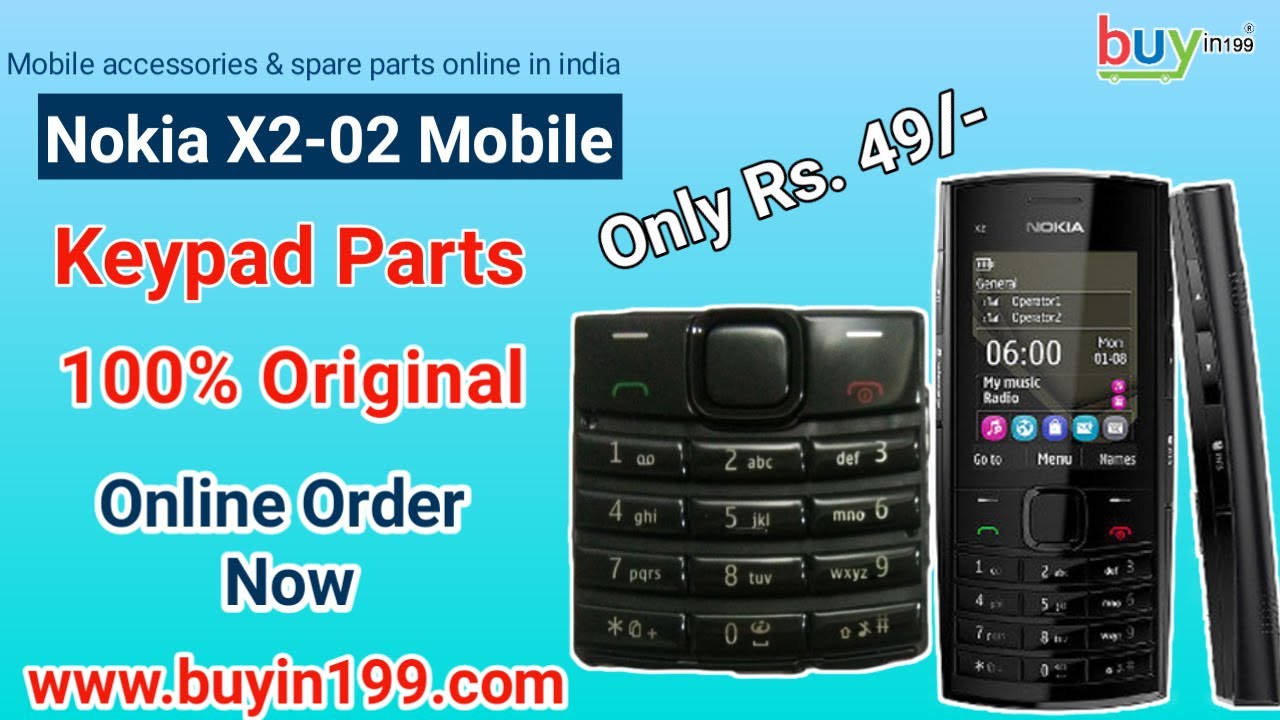Nokia X2 02 Mobile - Keypad Spare Parts - Keypad Change - Black ...