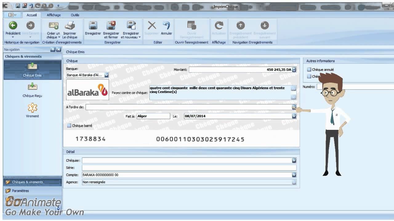 Imprimer un chèques en quelques clics - YouTube