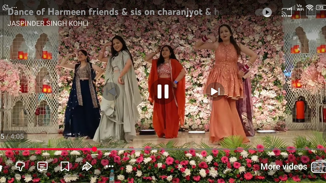 Dance of Harmeen friends & sis on charanjyot & harmeen ring ceremony ...