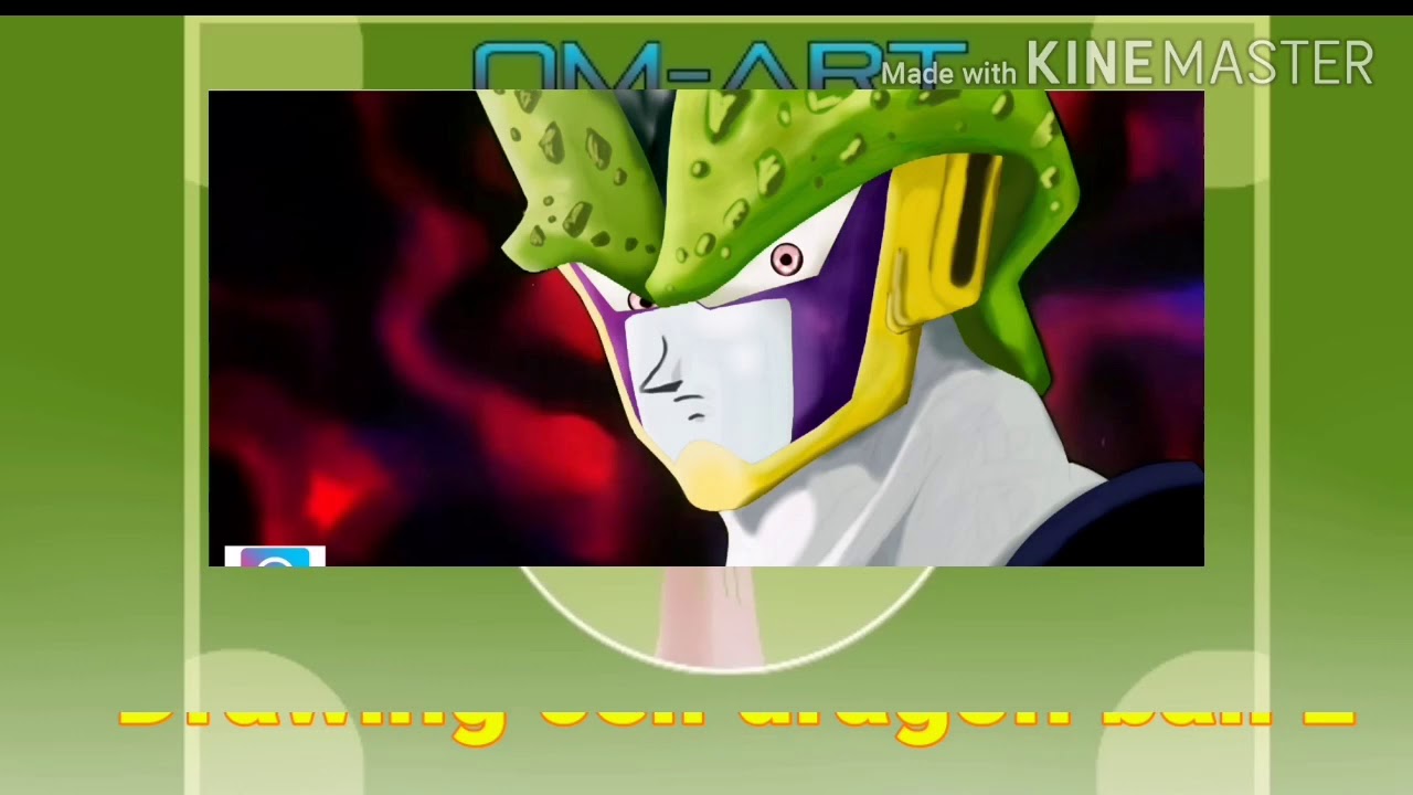 Drawing character Cell from Dragon ball Z using Picsart App - YouTube