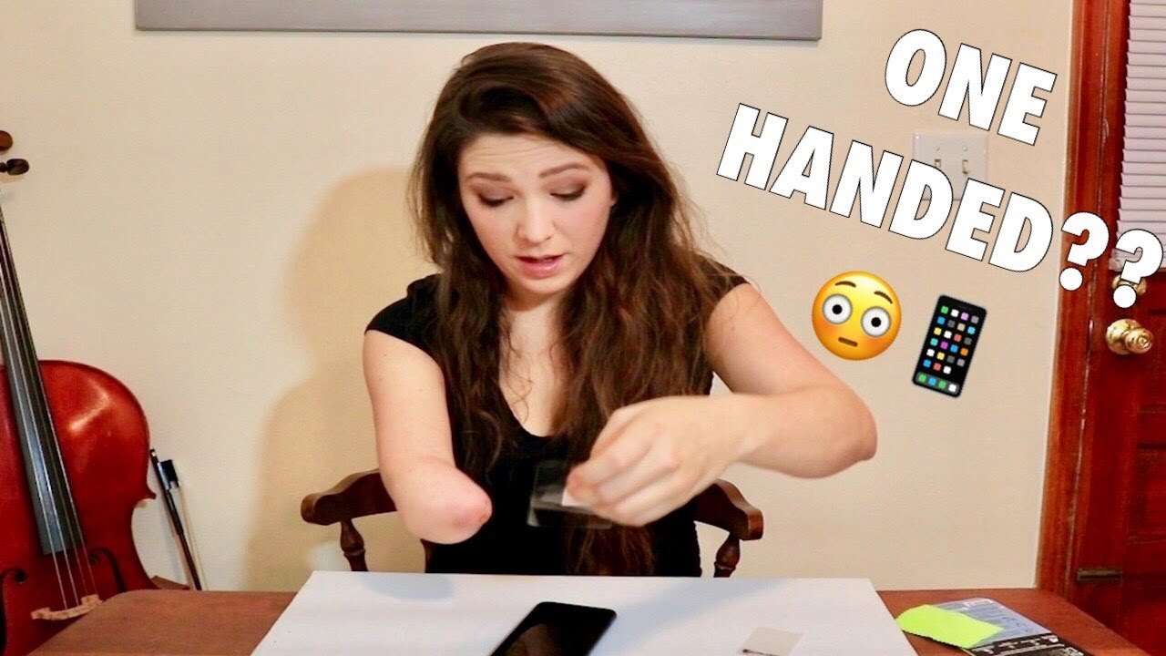 One Handed Person Tries to Install iPhone X Screen Protector - YouTube