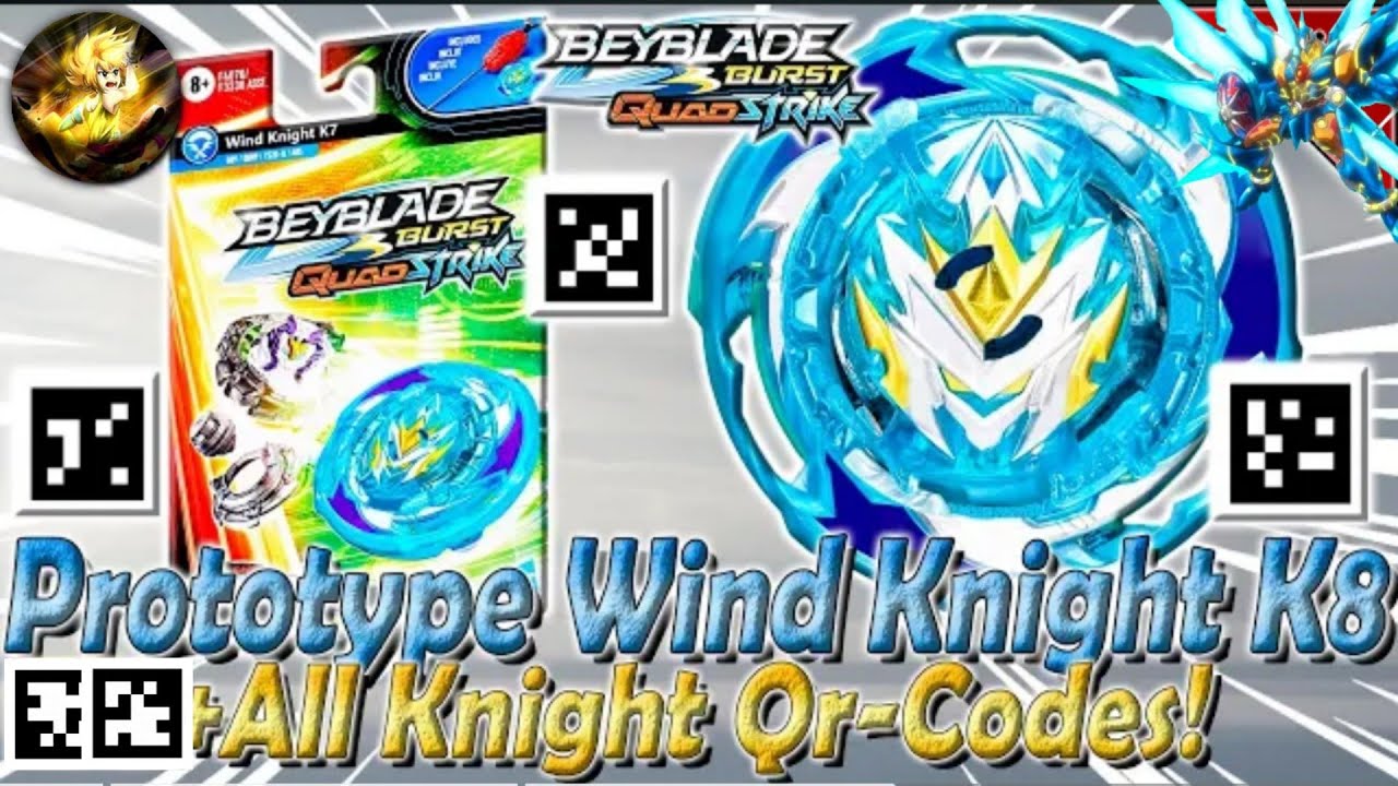 XIPHOID KNIGHT K8 + ALL KNIGHT QR CODES BEYBLADE BURST QUAD STRIKE ...