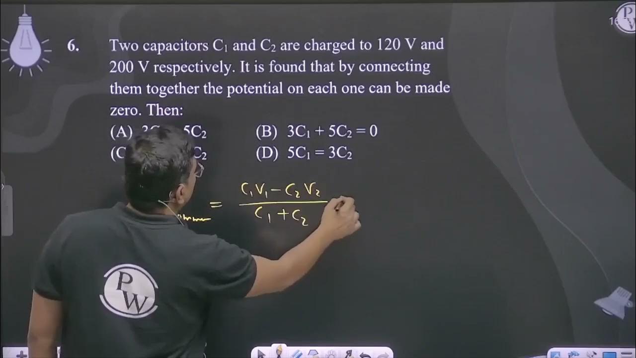 Two capacitors C1 and C2 are charged to 120 V and 200 V respectively ...