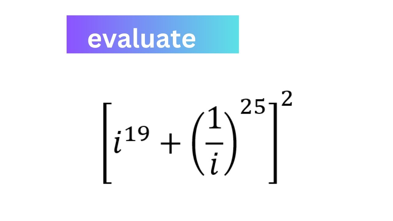 powers of complex operator problem- complex numbers tutorial 2 - YouTube