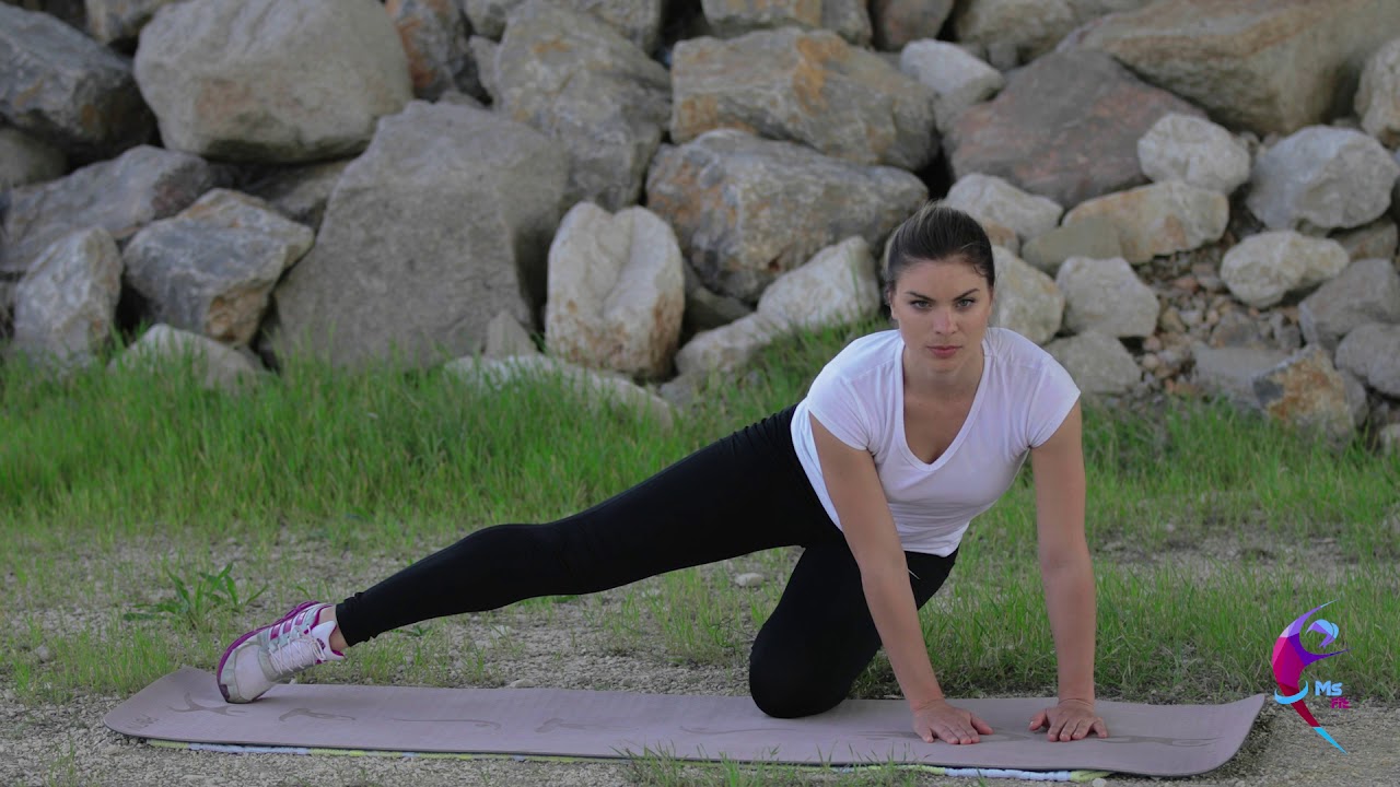 Kneeling straight leg lateral circles - YouTube