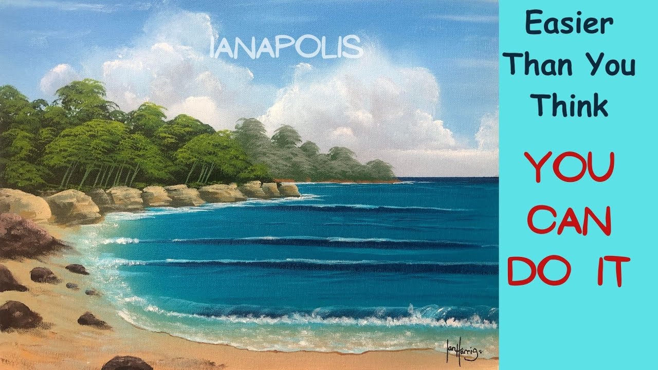 Learn to Paint, Ocean & Sky in Acrylic #578 - YouTube