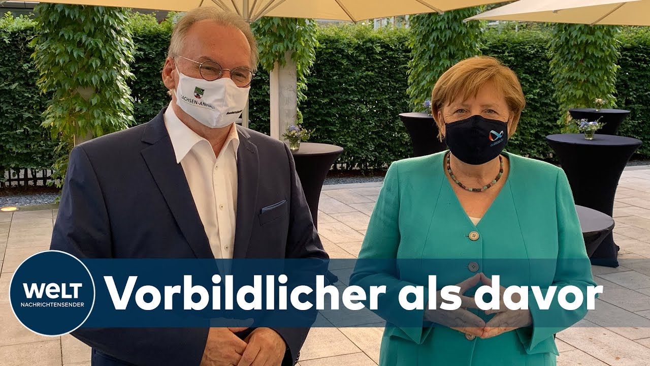MERKEL MIT MASKE: Kanzlerin erstmals mit Maske in der Öffentlichkeit zu ...