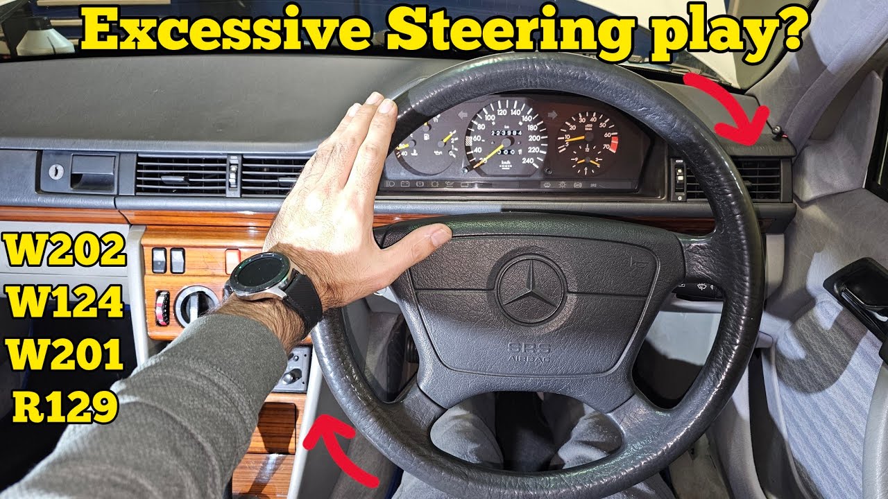 Mercedes Benz steering box play adjustment, W124, R129, W201, W202 ...