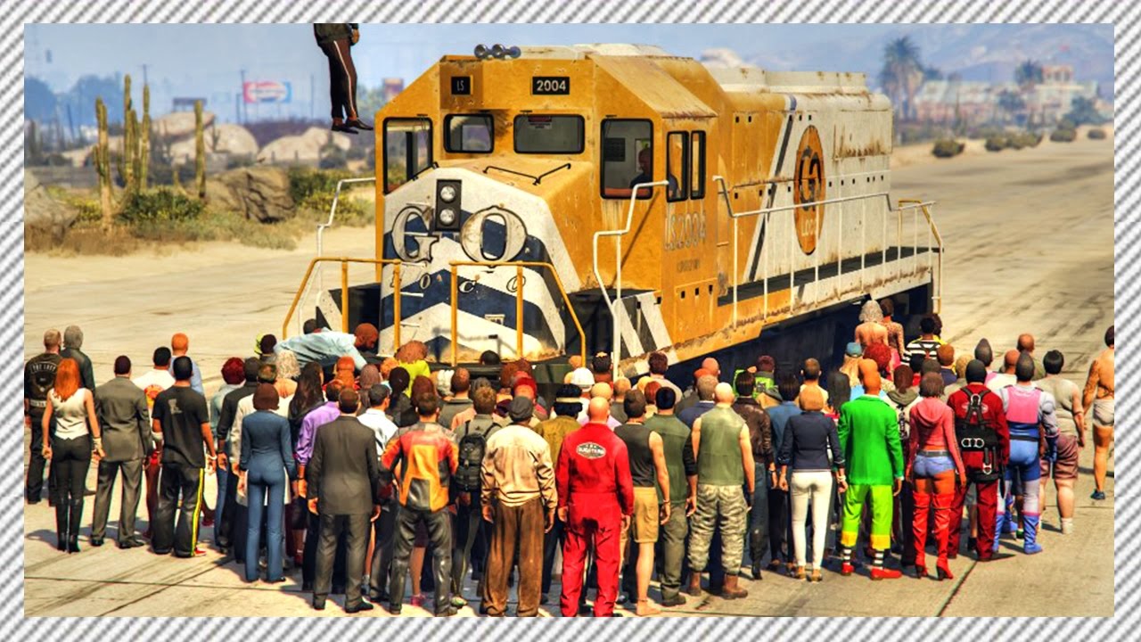 100 PEOPLE VS TRAIN - YouTube