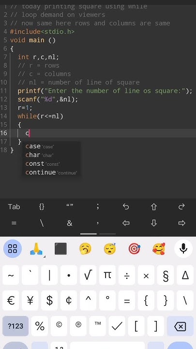 demand on viewers printing squares using while loop #code # programming in c - YouTube