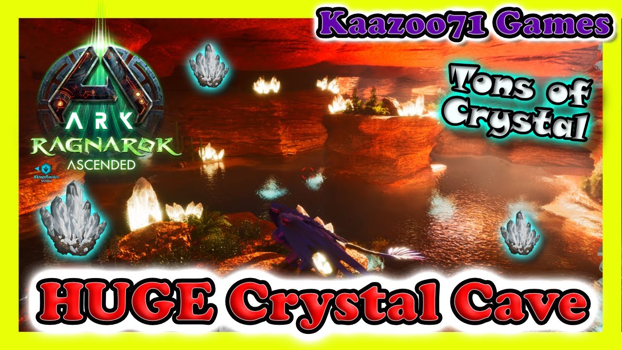 HUGE Crystal Cave Location! | Ark Ragnarok Ascended (Best Crystal Spot ...