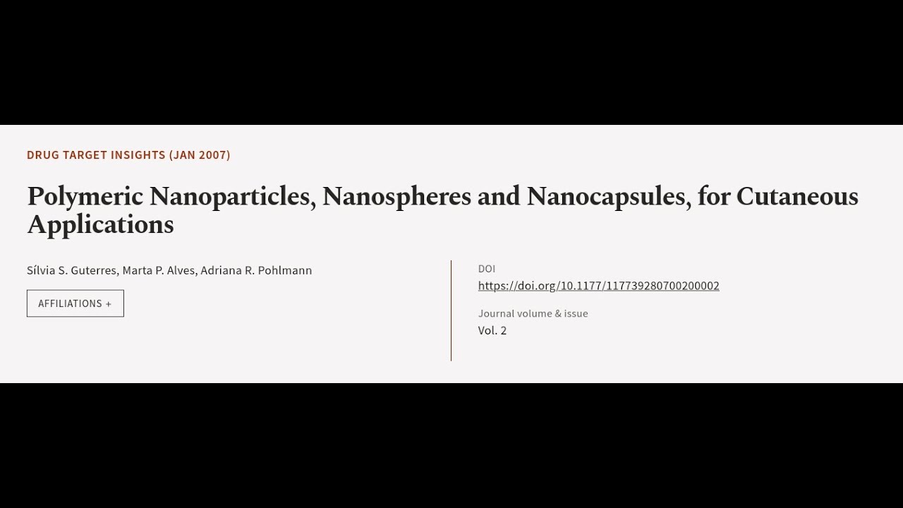 Polymeric Nanoparticles, Nanospheres and Nanocapsules, for Cutaneous ...