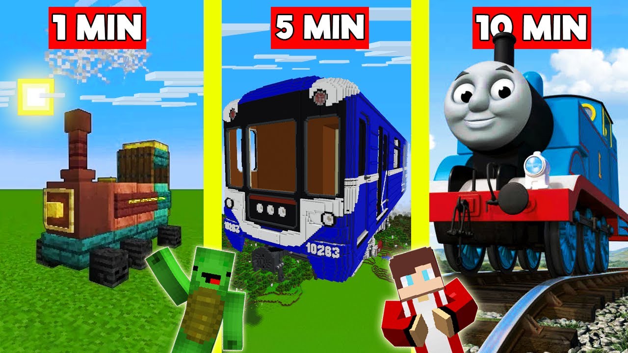 TRAIN Build Battle In Minecraft - NOOB VS PRO CHALLENGE - Maizen Mizen ...