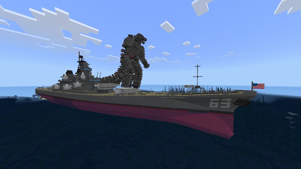 USS MISSOUR BATTLESHIP ADDON MINECRAFT V1.21 {MCPE} - YouTube