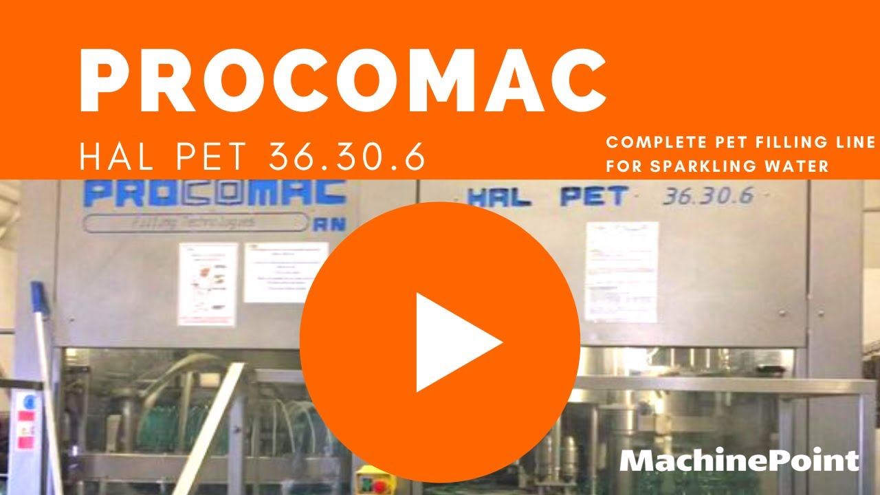 PROCOMAC Hal Pet 36.30.6 Complete PET filling line for sparkling water ...
