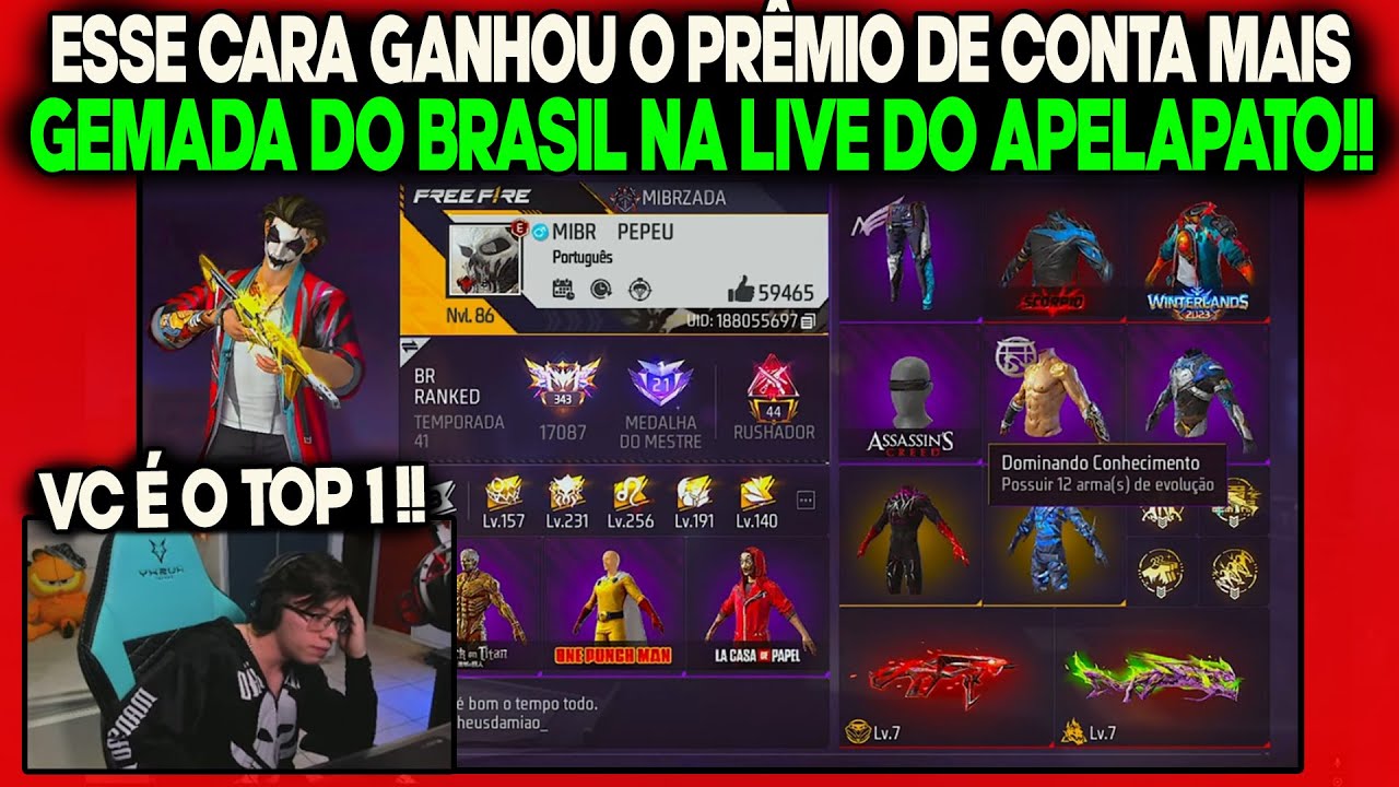 ESSE CARA GANHOU O PRÊMIO DE CONTA MAIS GEMADA DO BRASIL NA LIVE DO ...