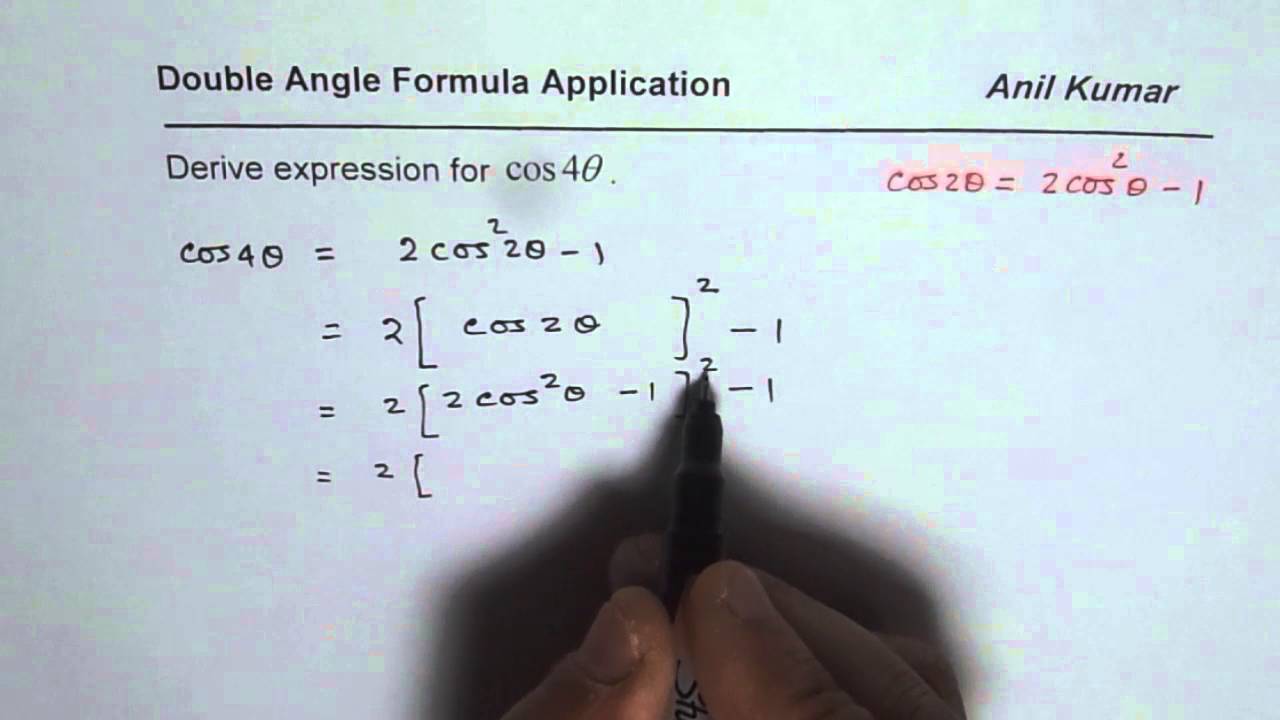 Derive Expression Using Double Angle For Cos 4x YouTube