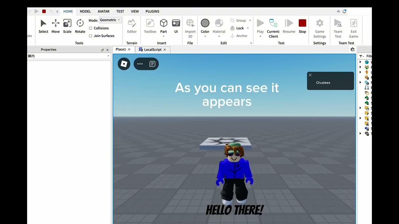 How To make Text appear on your screen in Roblox Studio - YouTube