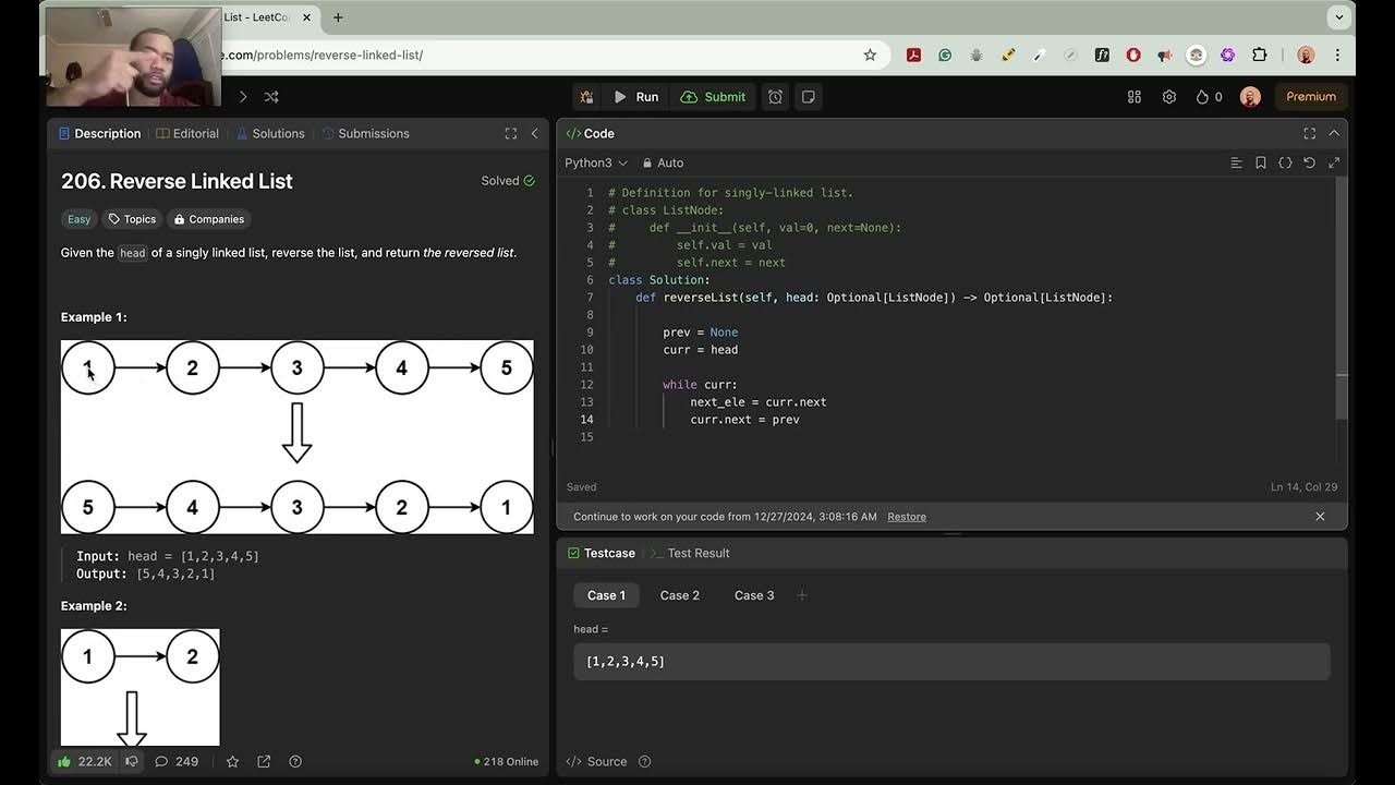 [LEETCODE 206] Reverse Linked List - YouTube
