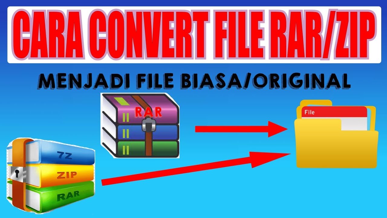 Cara mudah mengubah file rar/zip menjadi file biasa/original, @omdea ...