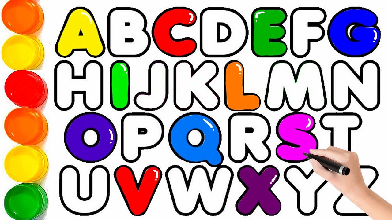 Let's draw uppercase ABCD drawing for preschool kids,Educational video ...