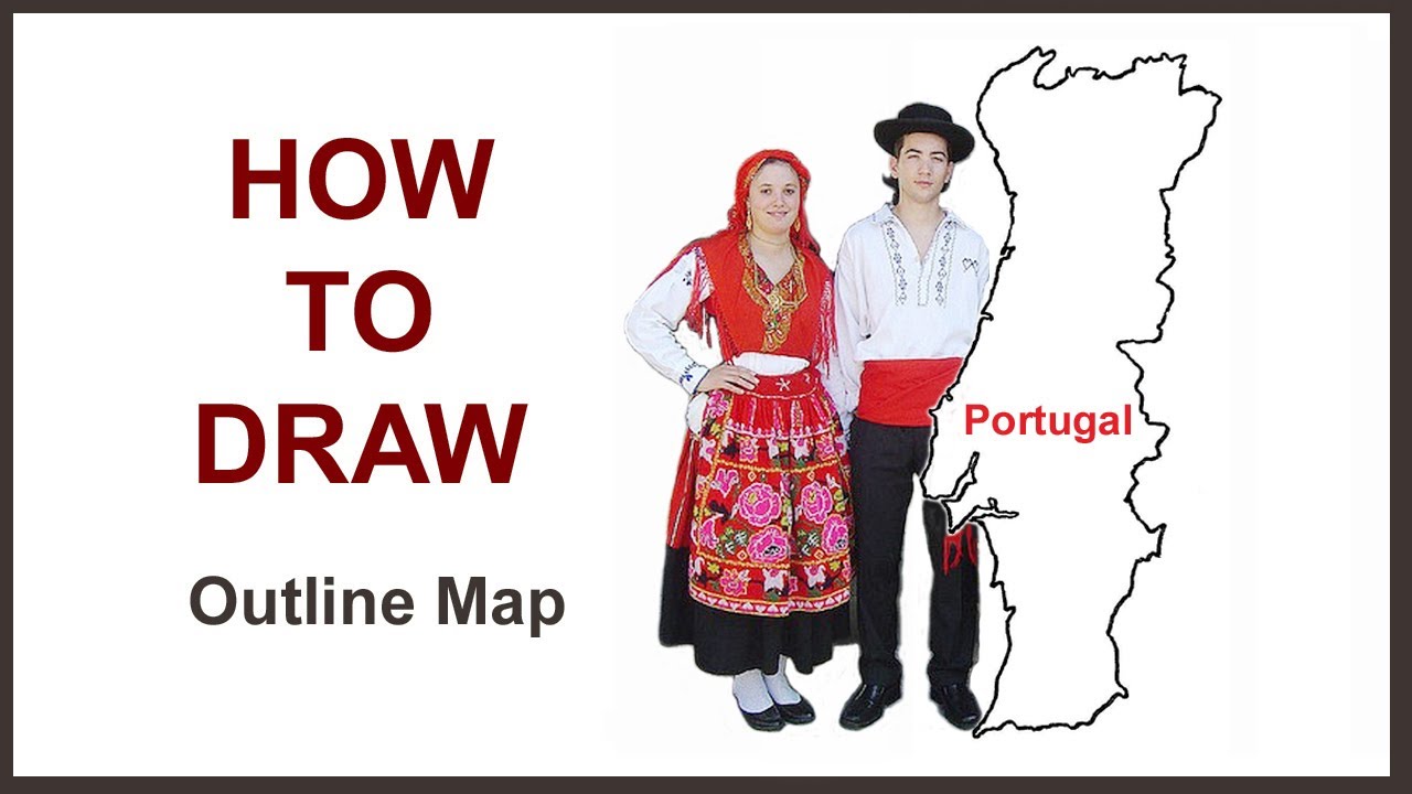 Outline map of Portugal || How to draw Portugal Map - YouTube