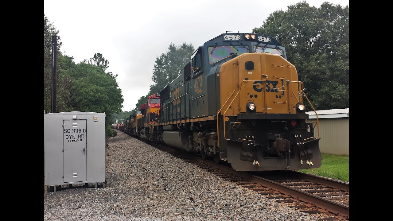 CSX TRAIN Q581 With CSX Leader 4573 At Edgemoor SC On The CSX Monroe ...