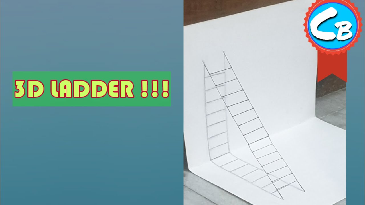 3D Ladder drawing tutorial | How to draw 3D Ladder | #3dart | - YouTube