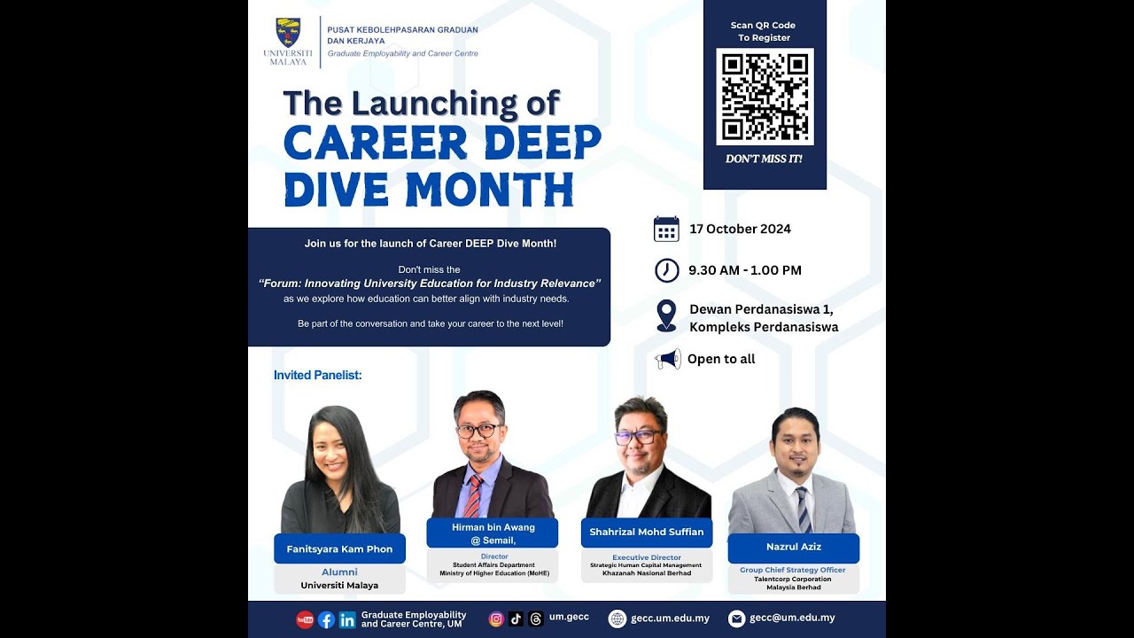 Majlis Pelancaran Program Career DEEP Dive Month - YouTube