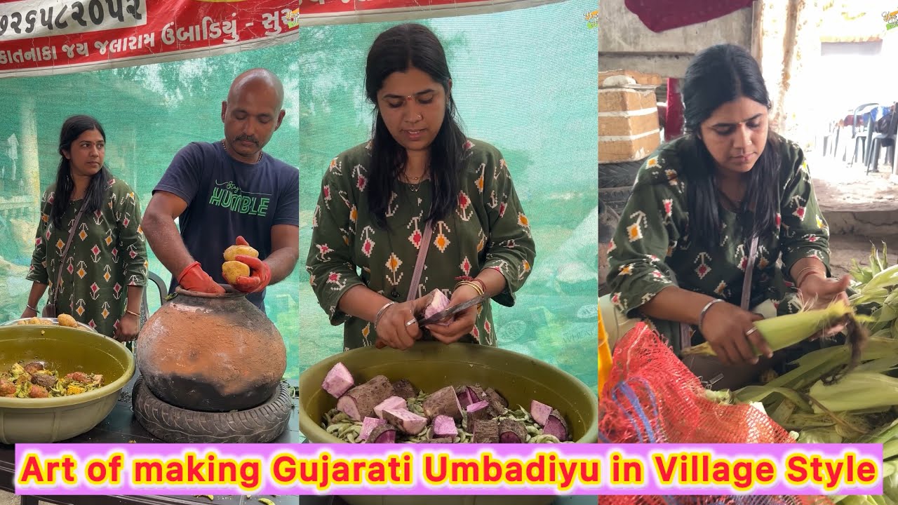 Art of making Traditional Gujarati Food Umbadiyu in Village Style😍😍 ...