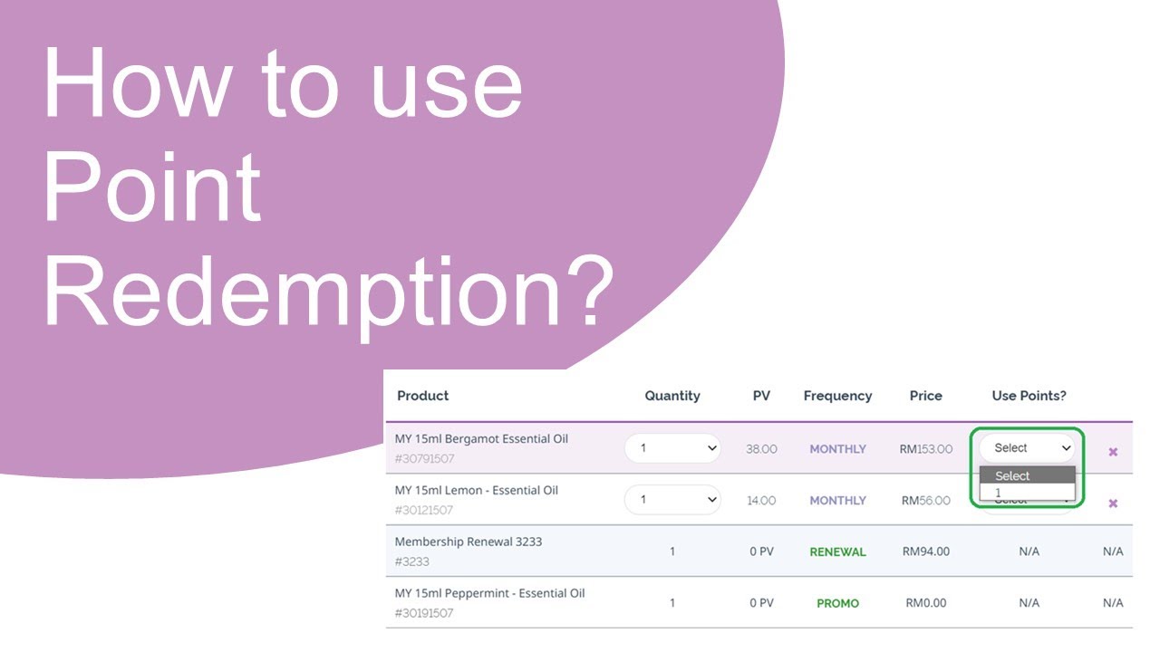 doTERRA Knowledge Series - How to use Point Redemption? - YouTube