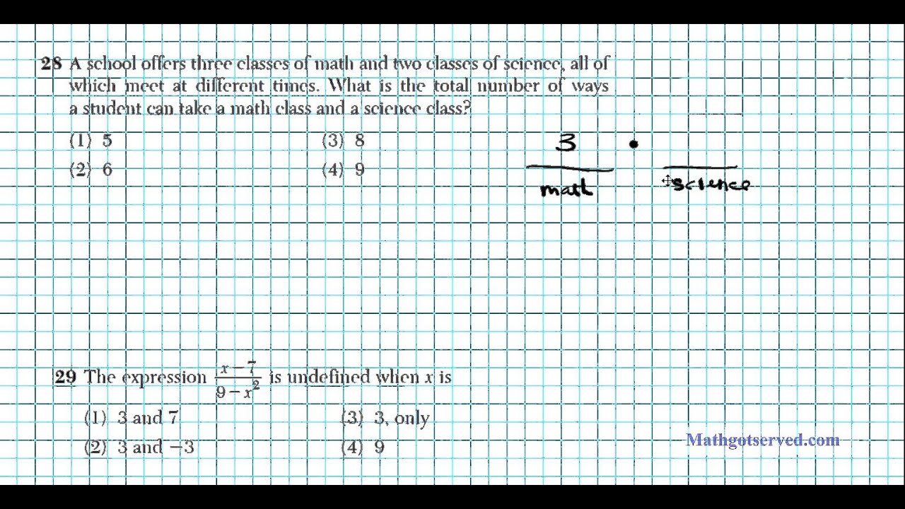 june 2014 Integrated Algebra Regents pt VI # 26 30 - YouTube