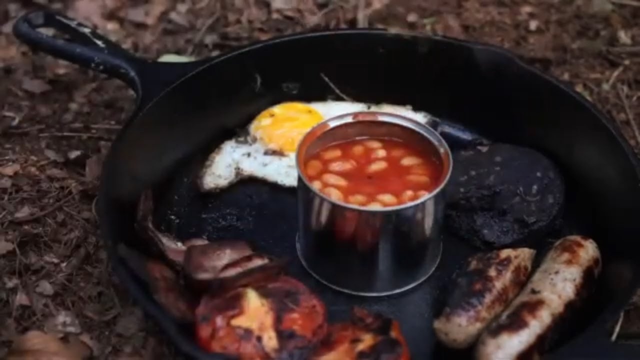 Satisfying english breakfast in the woods - YouTube