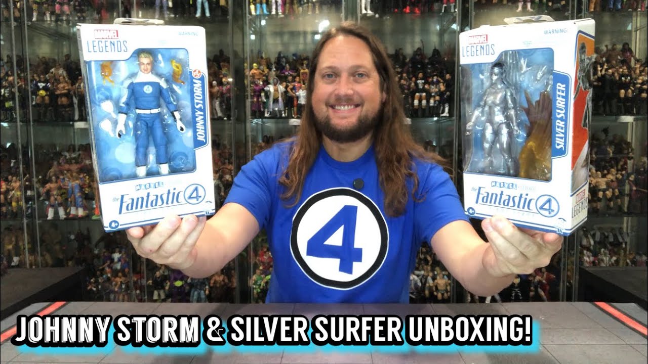 Johnny Storm & The Silver Surfer Fantastic Four Marvel Legends Unboxing ...