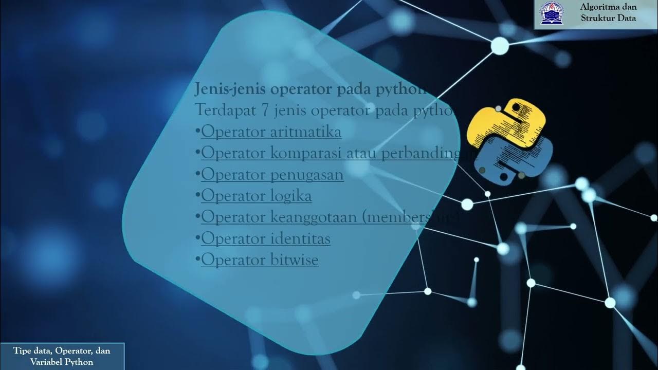 Materi tipe data, operator, dan variabel python - YouTube