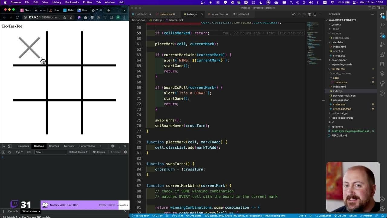 PROYECTOS JAVASCRIPT - DÍA 24 | TA-TE-TI parte 3 | Conquistando el Front-End | 2023-01-1 - YouTube
