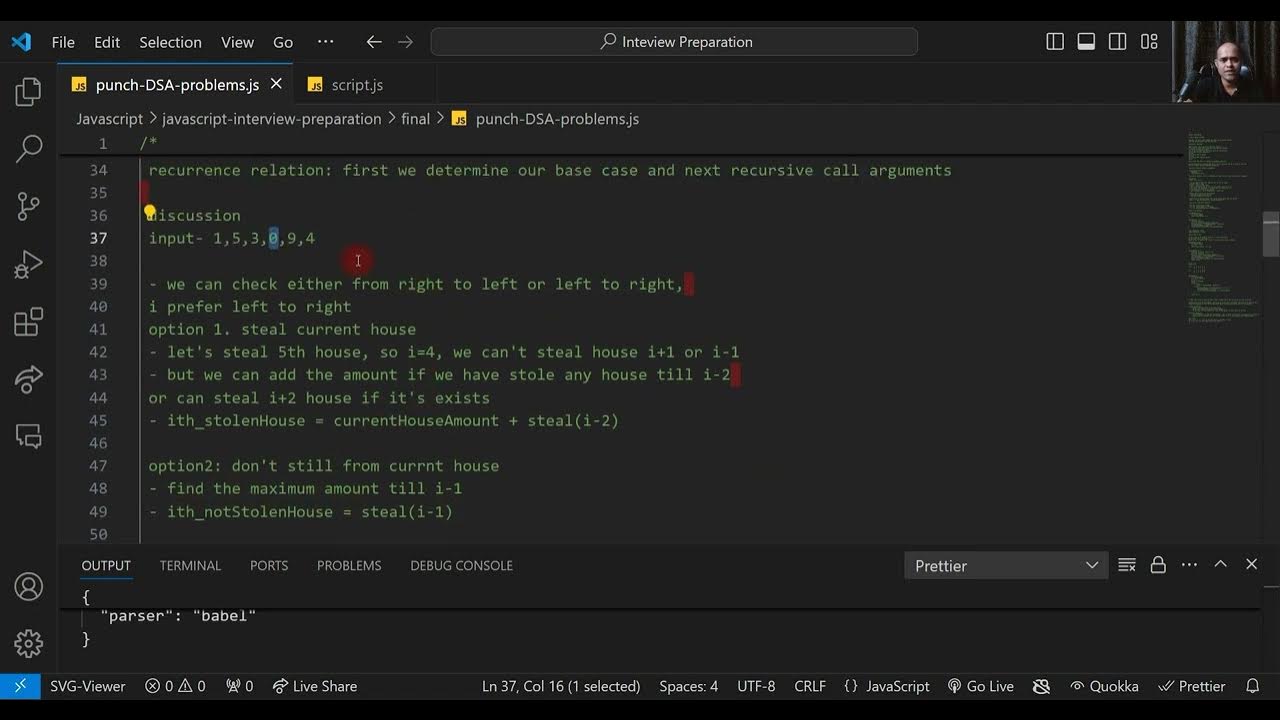 House Robber Leetcode 198 Dsa In Javascript Dynamic Programming